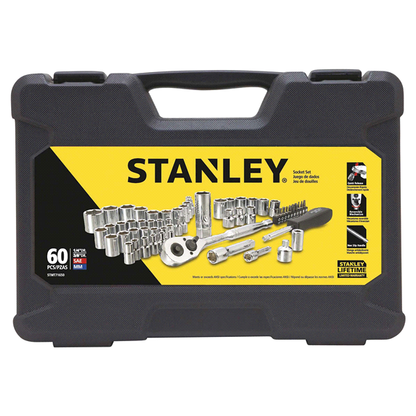 Stanley 1/4 in % 3/8 in. Drive Mechanic Tool Set 60 ct | Shipt