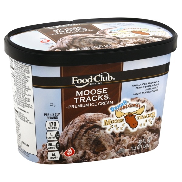 Food Club Denali, Original Moose Tracks Vanilla Premium Ice Cream With ...