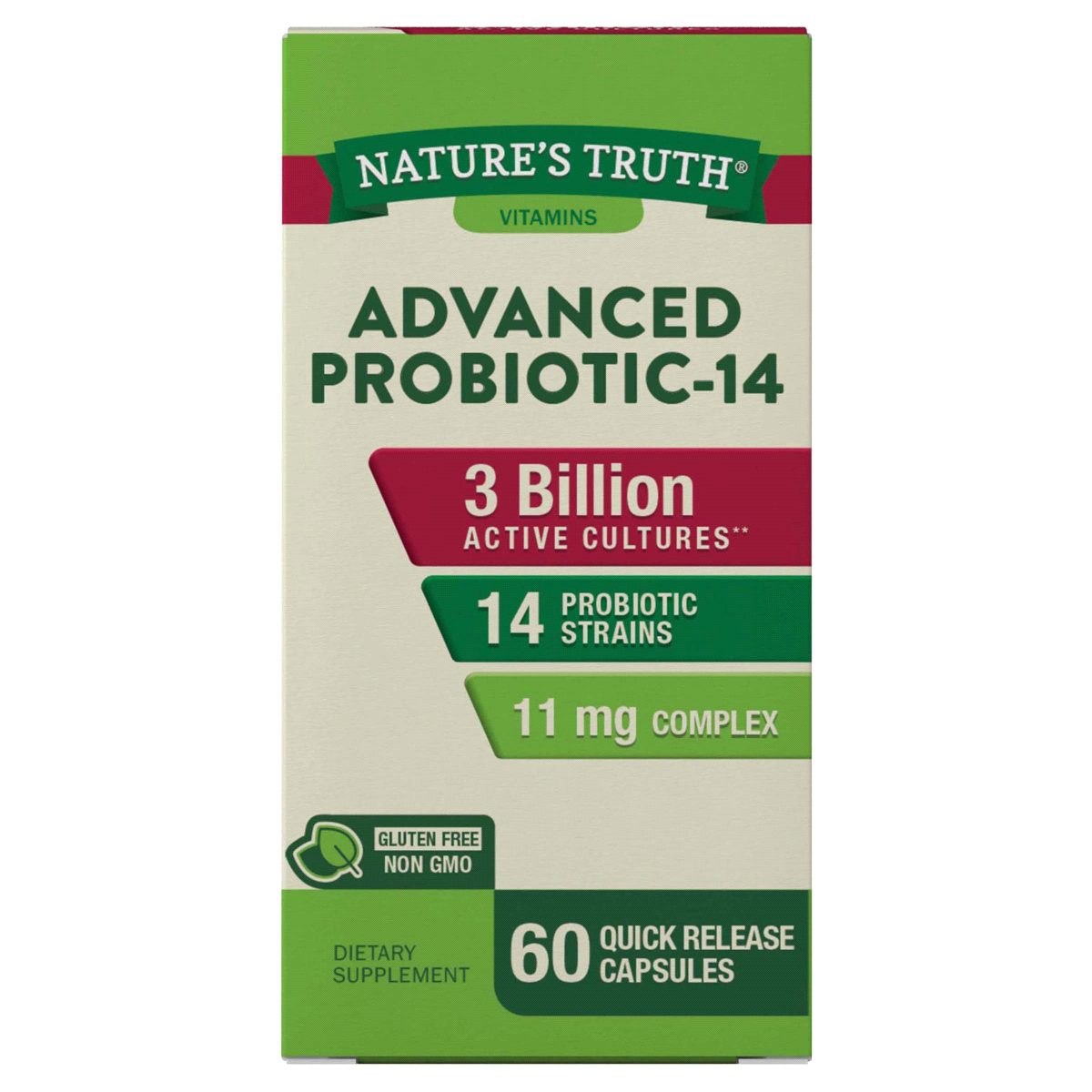 Nature's Truth Probiotic-10 Acidophilus Dietary Supplement Capsules 60 ...