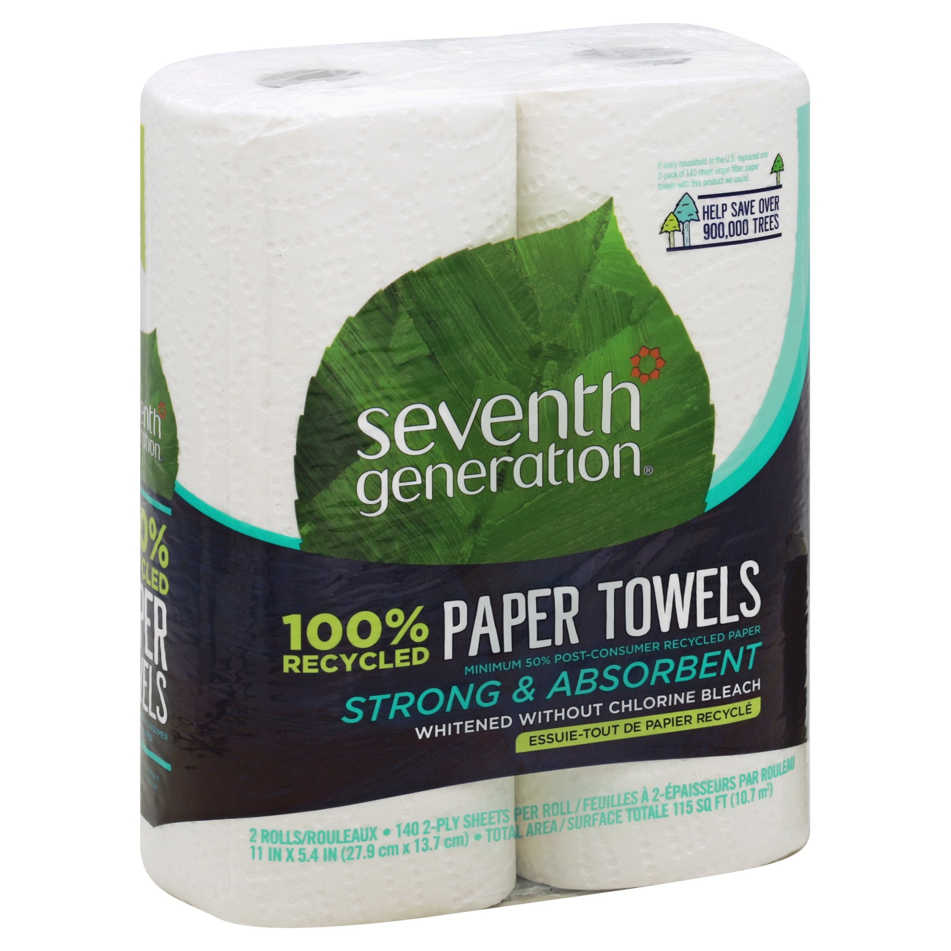 Seventh Generation 100% Recycled Right-Size Paper Towels 2 ct | Shipt
