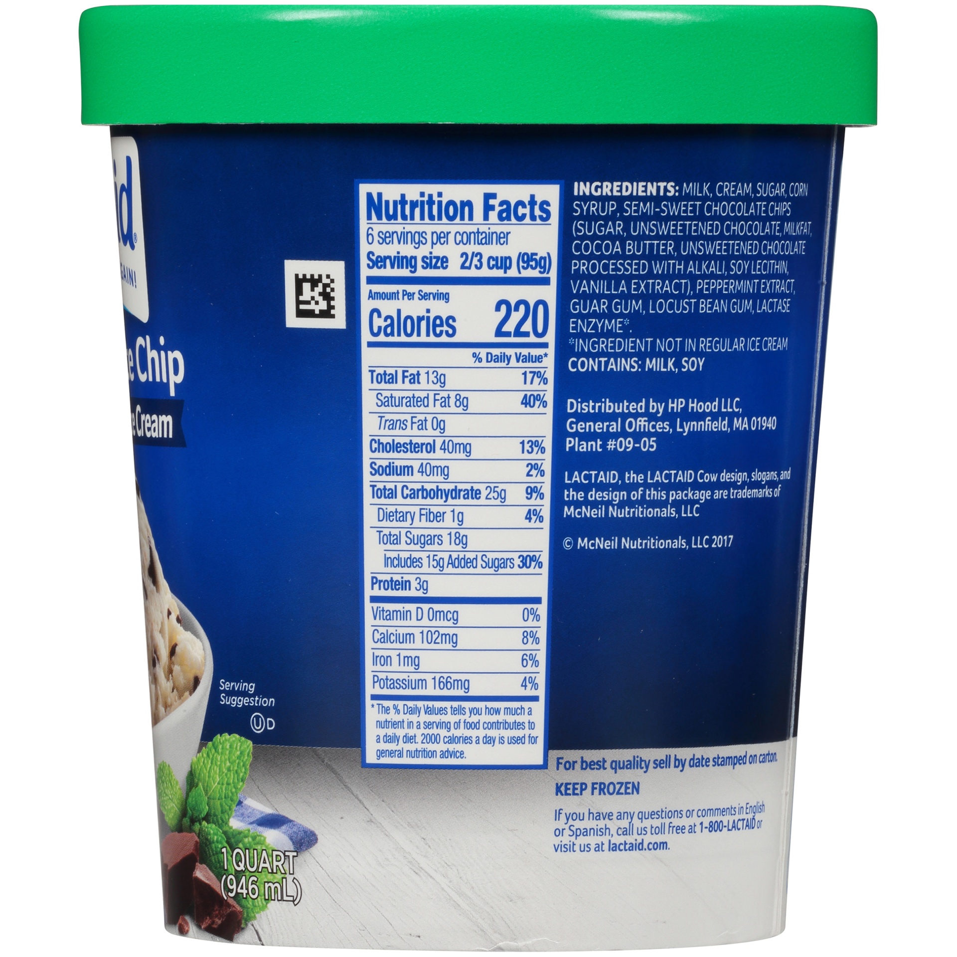 Lactaid Mint Chocolate Chip Ice Cream 32 oz | Shipt