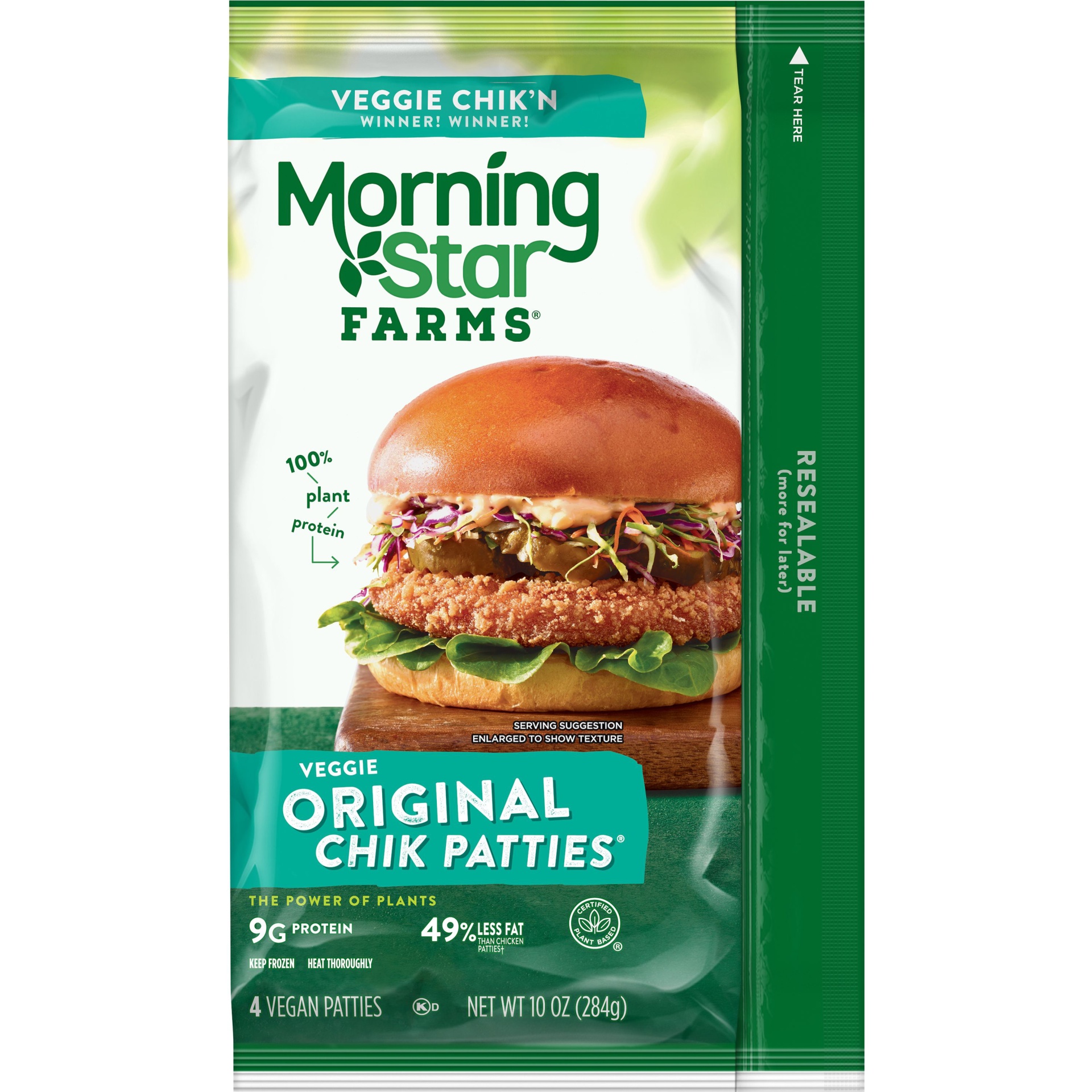 MorningStar Farms Meatless Chicken Patties, Plant Based Protein Vegan ...