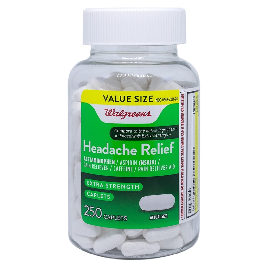 Walgreens Extra Strength Headache Relief Caplets 250 ct | Shipt