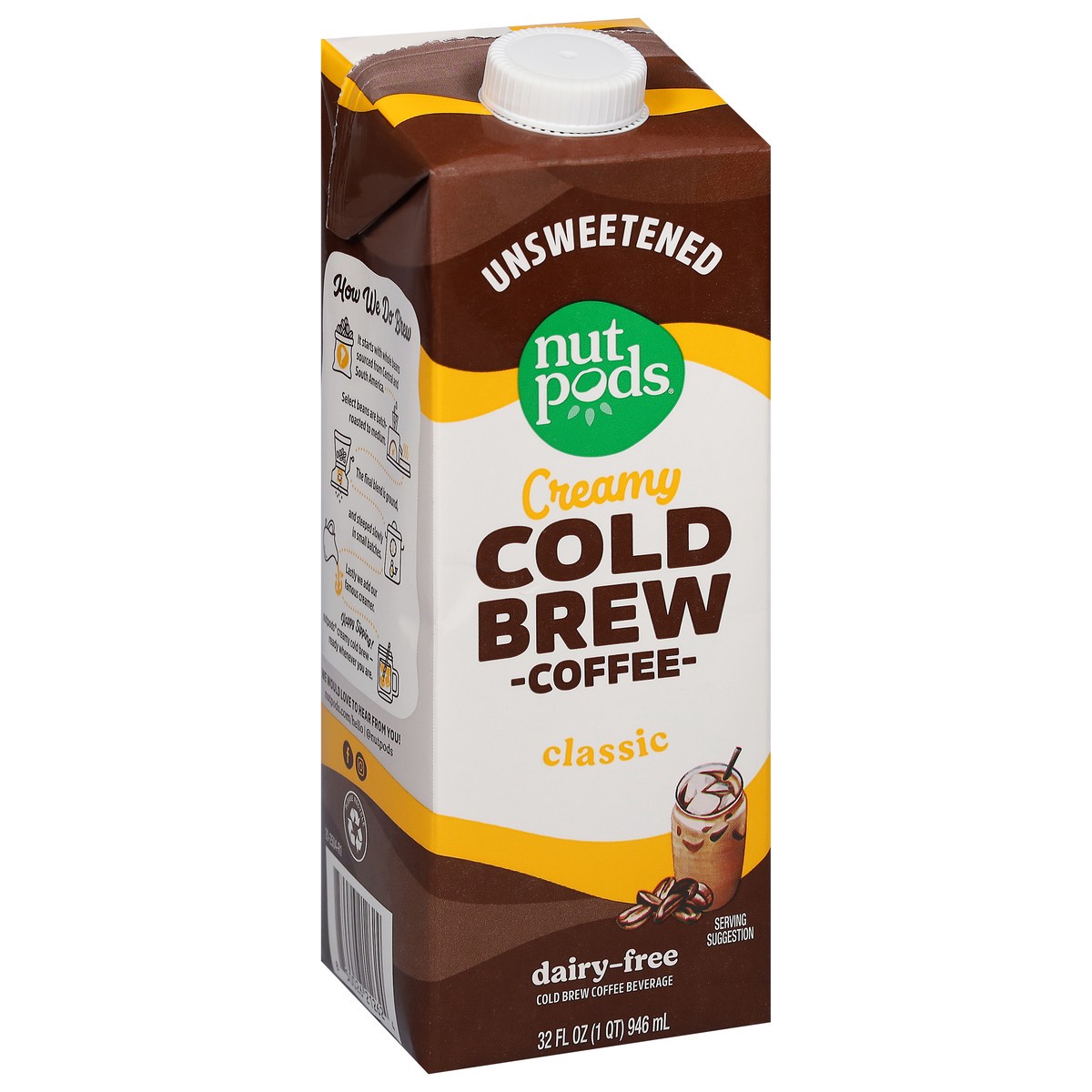 nutpods Unsweetened Creamy Cold Brew Classic Coffee 32 fl oz 32 fl oz ...