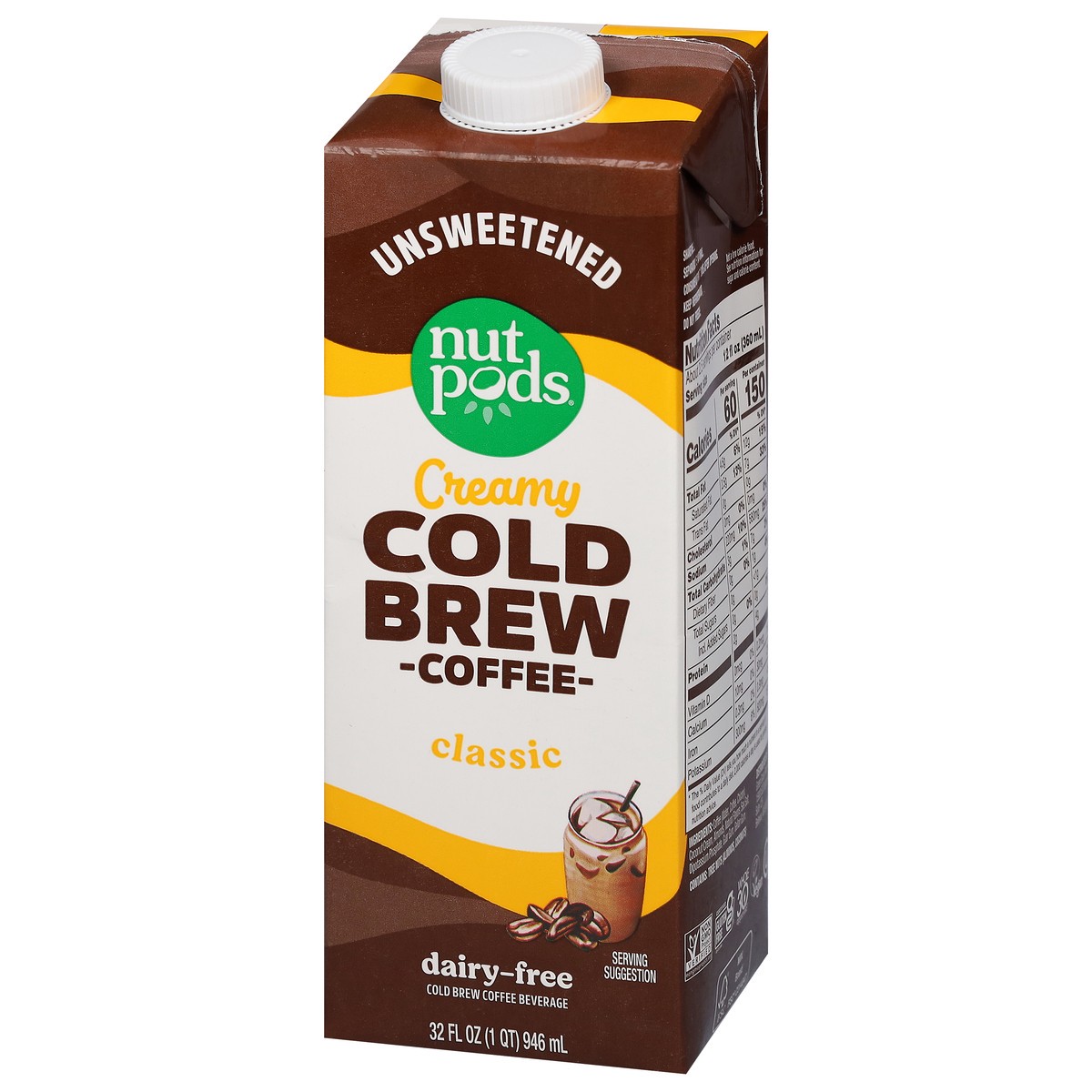 nutpods Unsweetened Creamy Cold Brew Classic Coffee 32 fl oz 32 fl oz ...