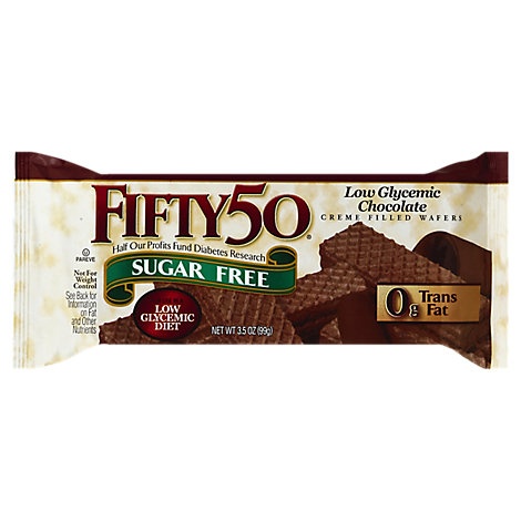 Fifty50 Wafers Creme Filled Sugar Free Low Glycemic Chocolate Wrapper 3 ...