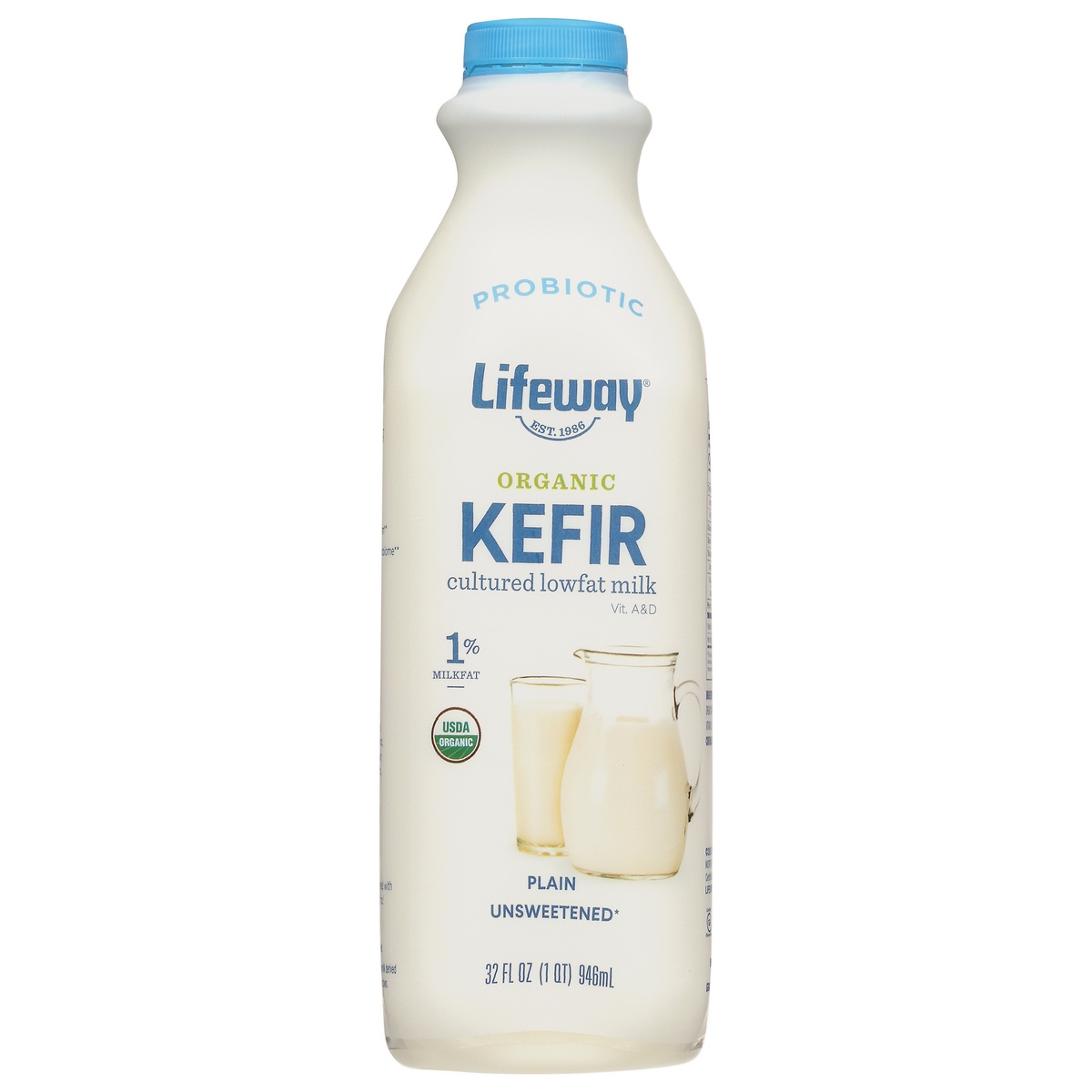 Lifeway Organic Low Fat Kefir Plain Milk Smoothie 32 oz | Shipt