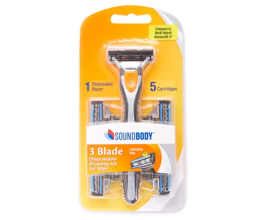 Sound Body Men's Disposable Razor with 5 Triple Blade Cartridge Refills ...