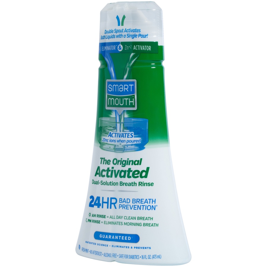 Smart Mouth Original Activated Dual-Soultion Breath Rinse 24hr 16 oz ...