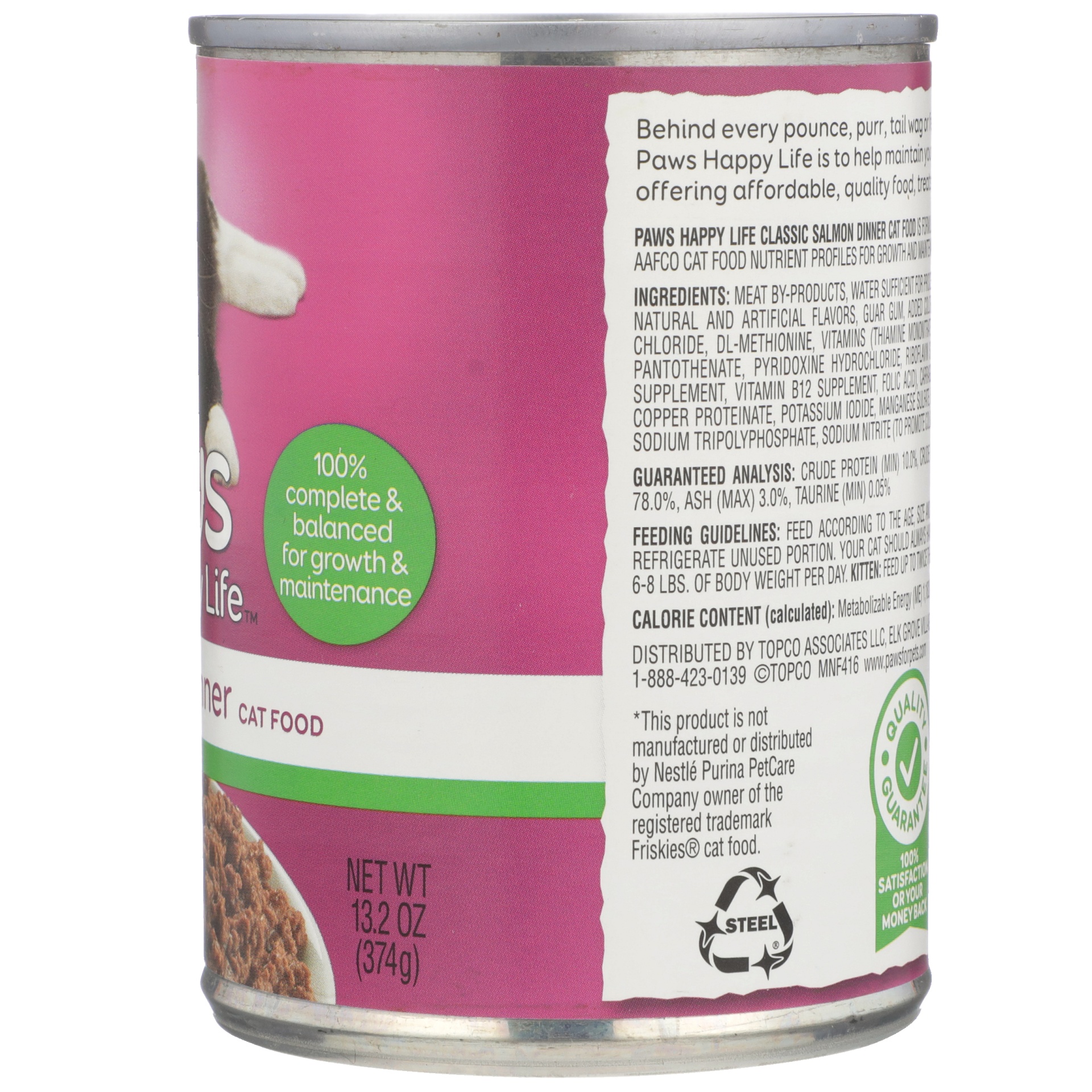 Paws Happy Life Salmon Dinner Wet Cat Food 13.2 oz | Shipt