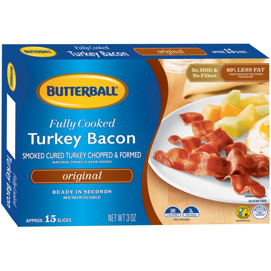 Butterball Every Day Original Fully Cooked Turkey Bacon 3 oz | Shipt