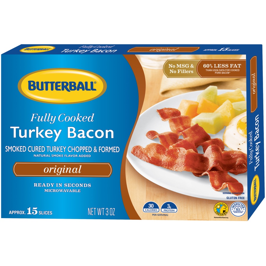 Butterball Every Day Original Fully Cooked Turkey Bacon 3 oz | Shipt