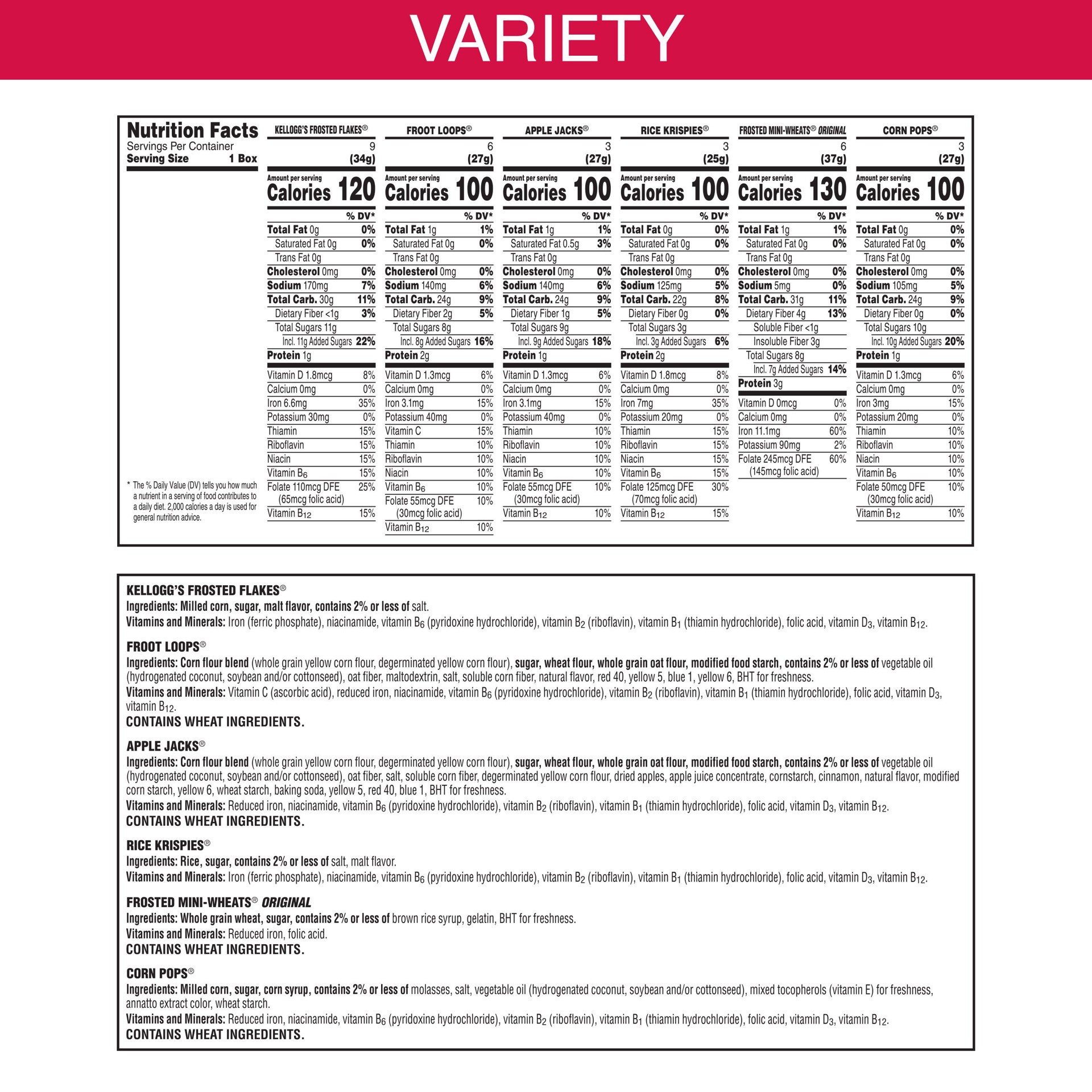 Assortment Pack Breakfast Cereal, Single Serve Cereal To Go, Kids ...