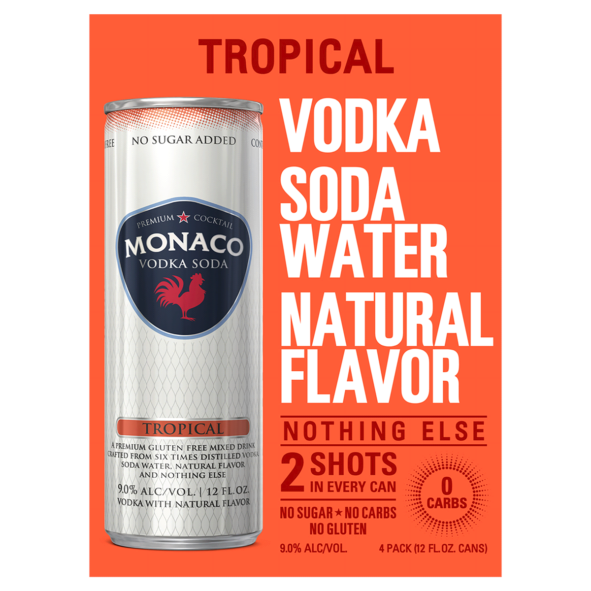 Monaco Cocktail Vodka Soda Tropical 4 ct; 12 oz | shipt