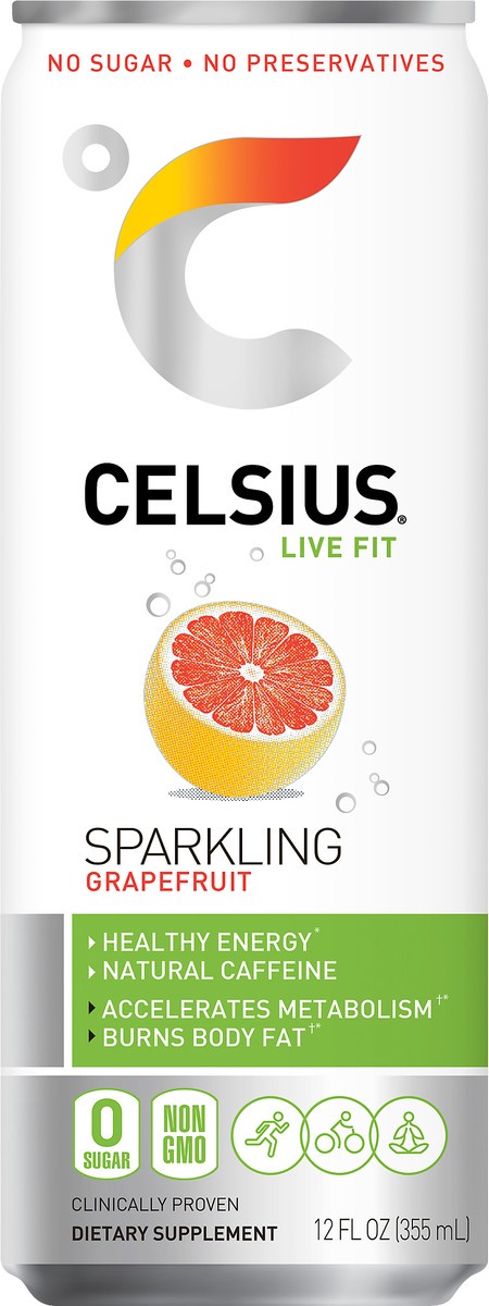 CELSIUS Sparkling Natural Grapefruit Dietary Supplement Drink 12 fl oz | Shipt