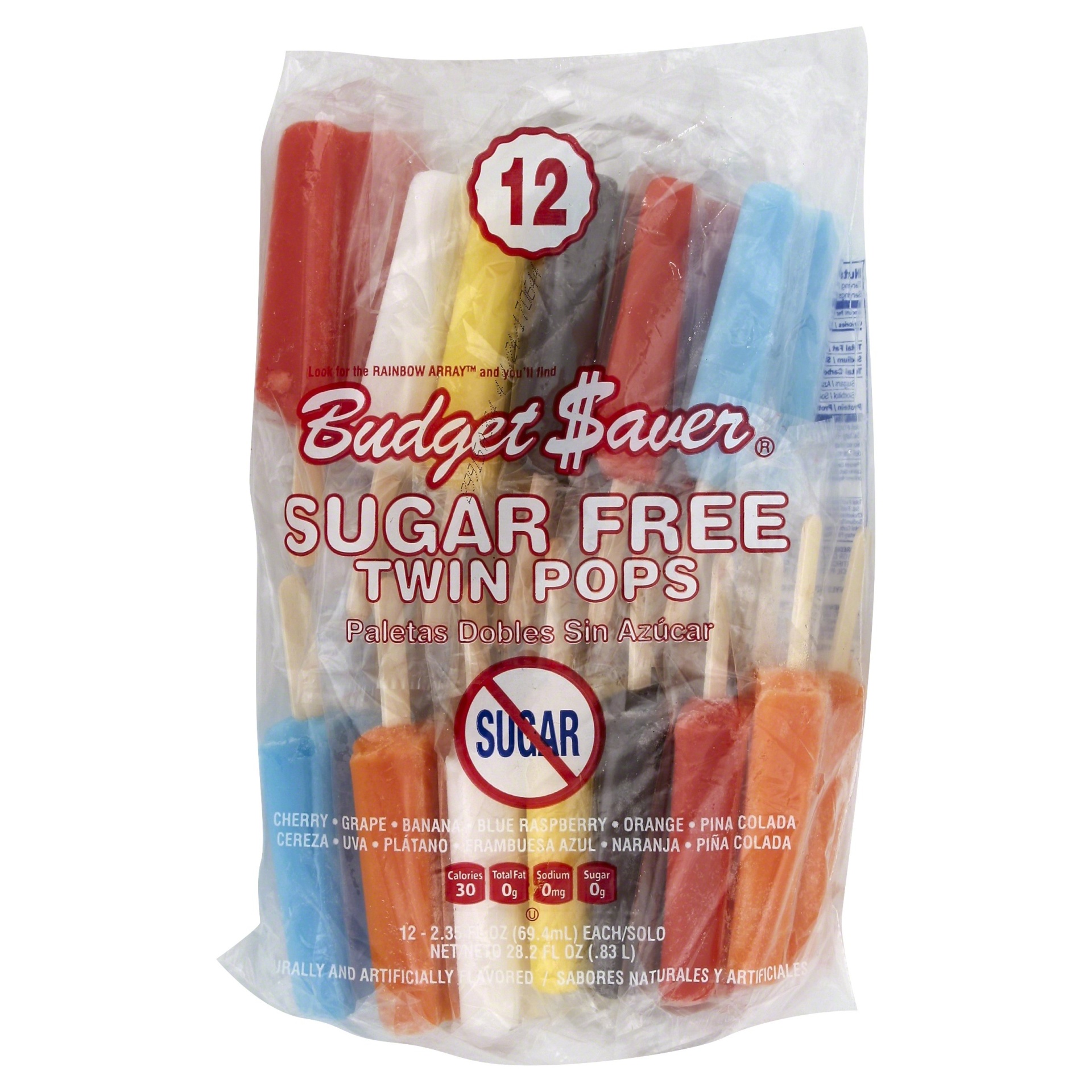 Budget Saver Sugar-Free Assorted Flavors Twin Pops 12 ct | Shipt