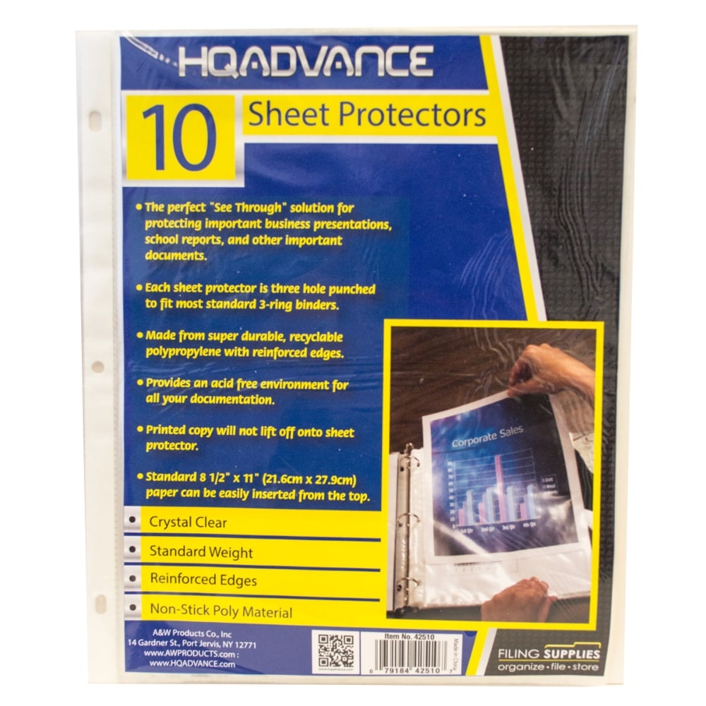 HQ Advance Sheet Protector - 10 Count - Transparent 10 ct | Shipt
