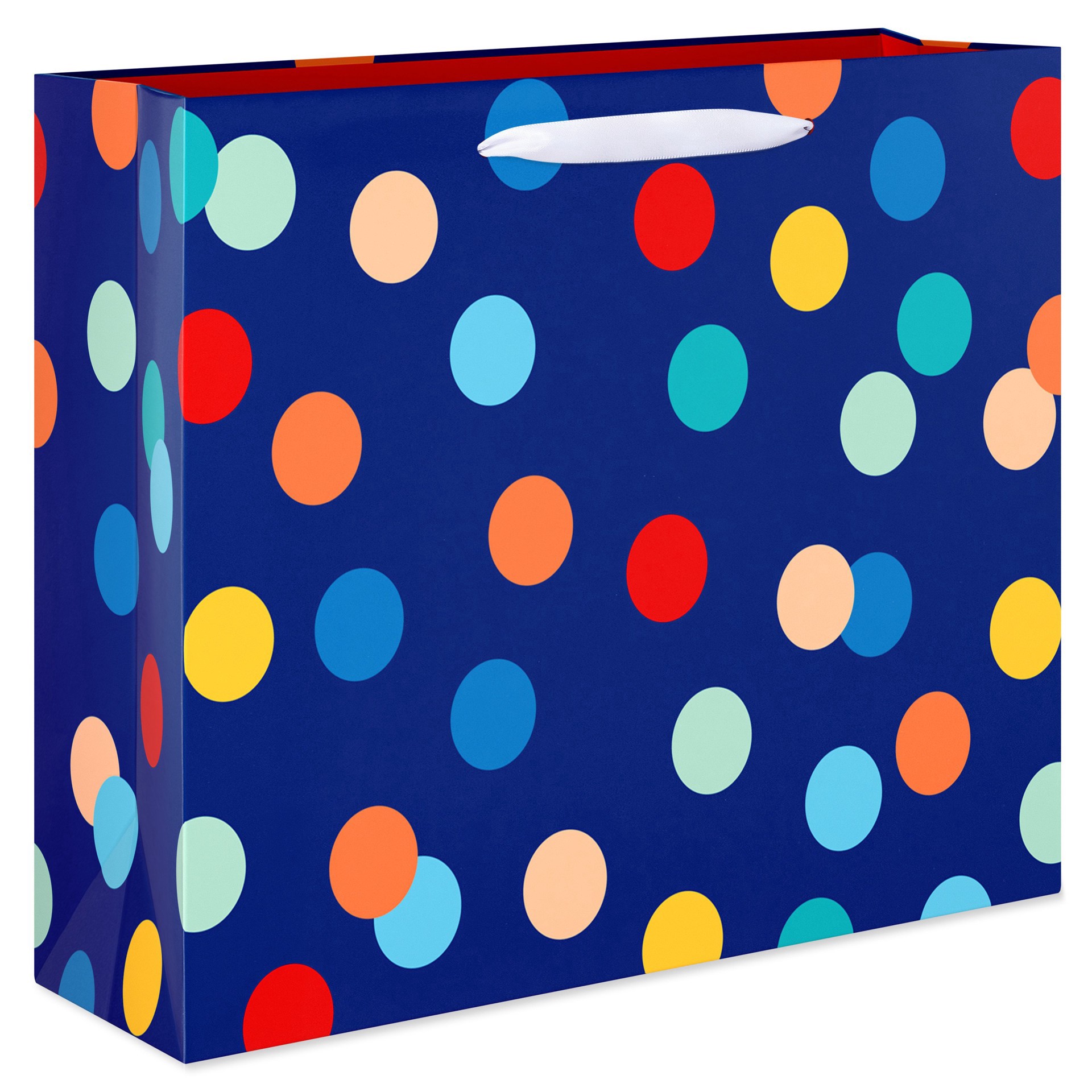American Greetings Polka Dots Large Navy Gift Bag 5 in x 10 in x 12.75 ...