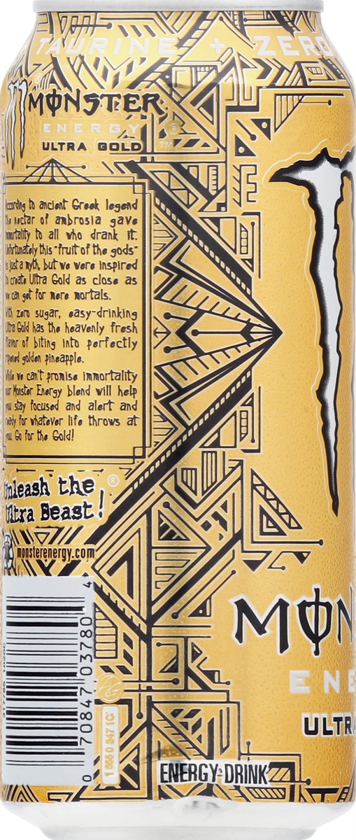 Monster Energy Drink Zero Sugar Ultra Gold 16 fl oz | Shipt