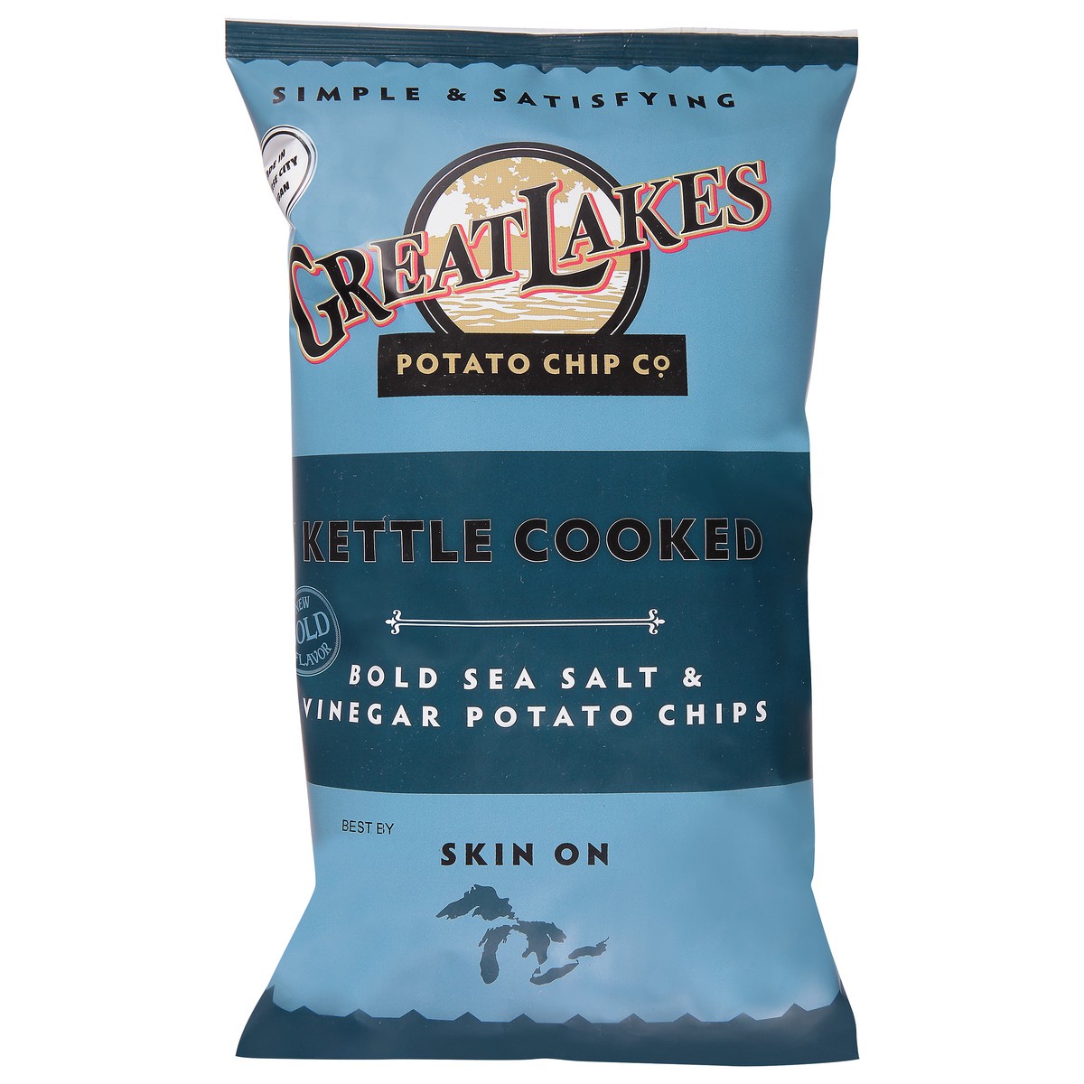 Great Lakes Kettle Cooked Bold Sea Salt & Vinegar Potato Chips 8 oz 1 ...