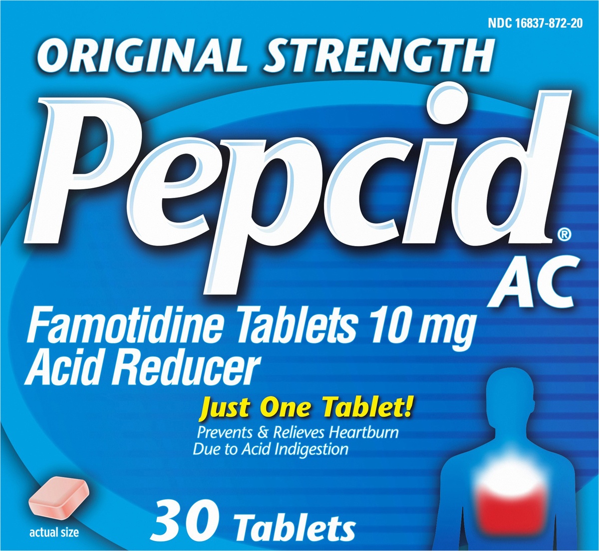 Pepcid AC Original Strength Heartburn Relief Tablets, Prevents ...