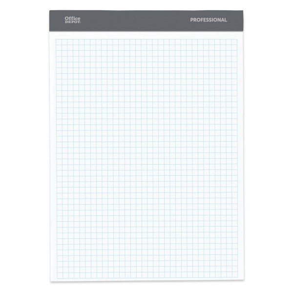 Office Depot Brand Perforated Pad, 8 1/2" X 11 3/4", Quadrille Ruled ...