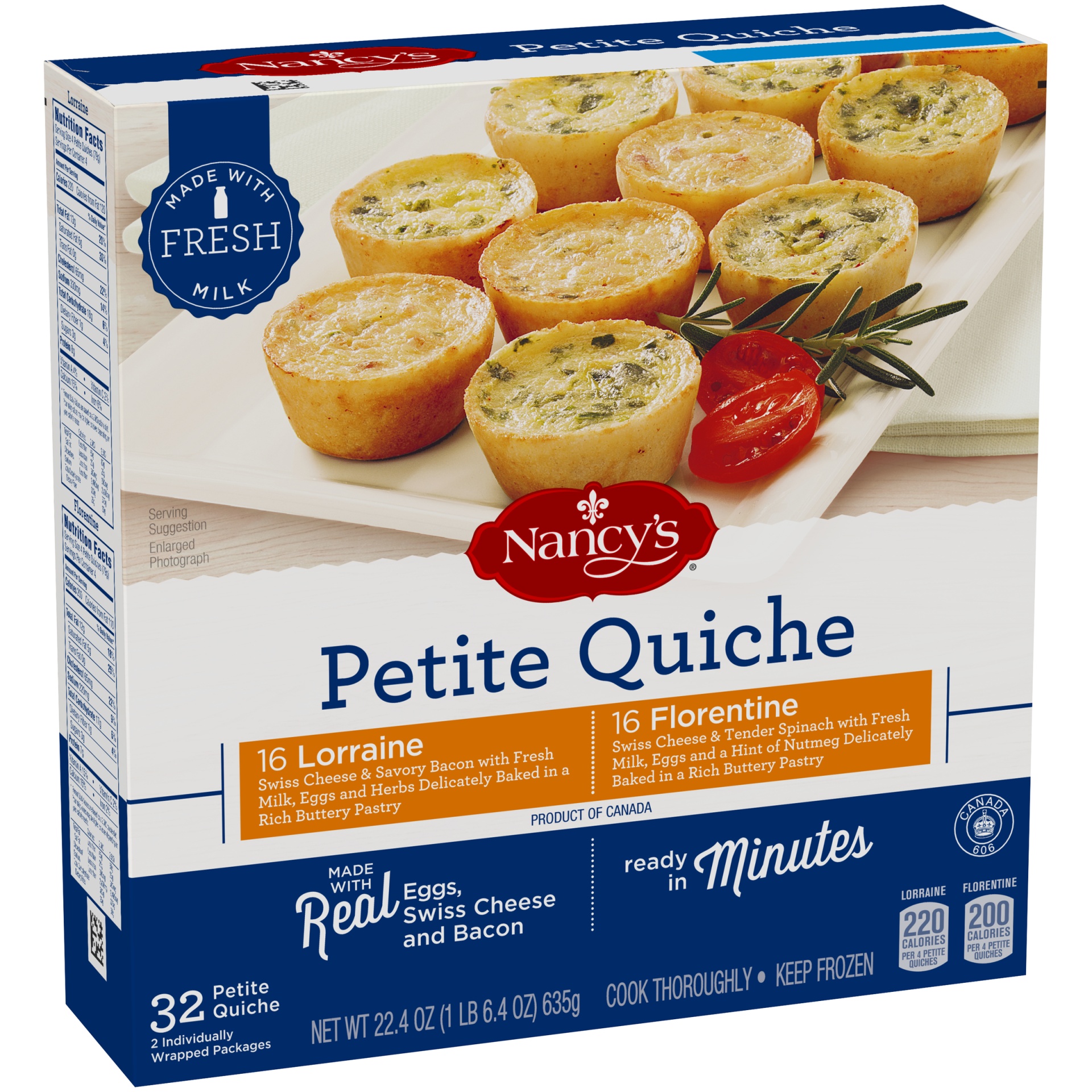 Nancy's Lorraine & Florentine Petite Quiche Variety Pack 32 Count Box ...