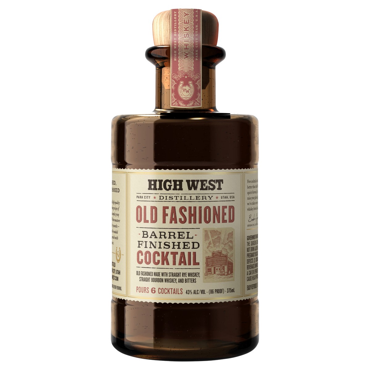 High West Old Fashioned Barrel Finished Ready Made Cocktail Whiskey, 86 ...