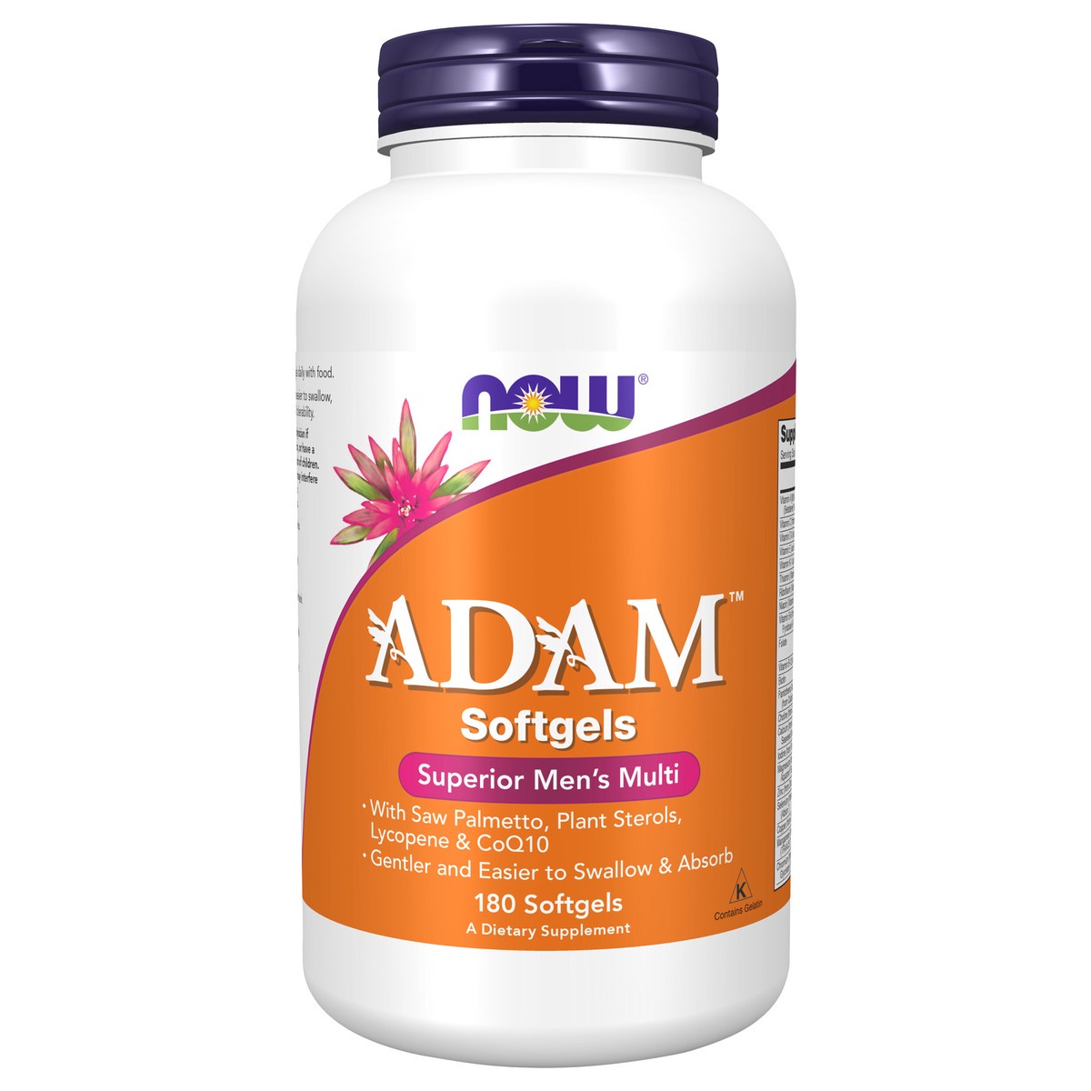 NOW Supplements, ADAM™ Men's Multivitamin with Saw Palmetto, Plant ...