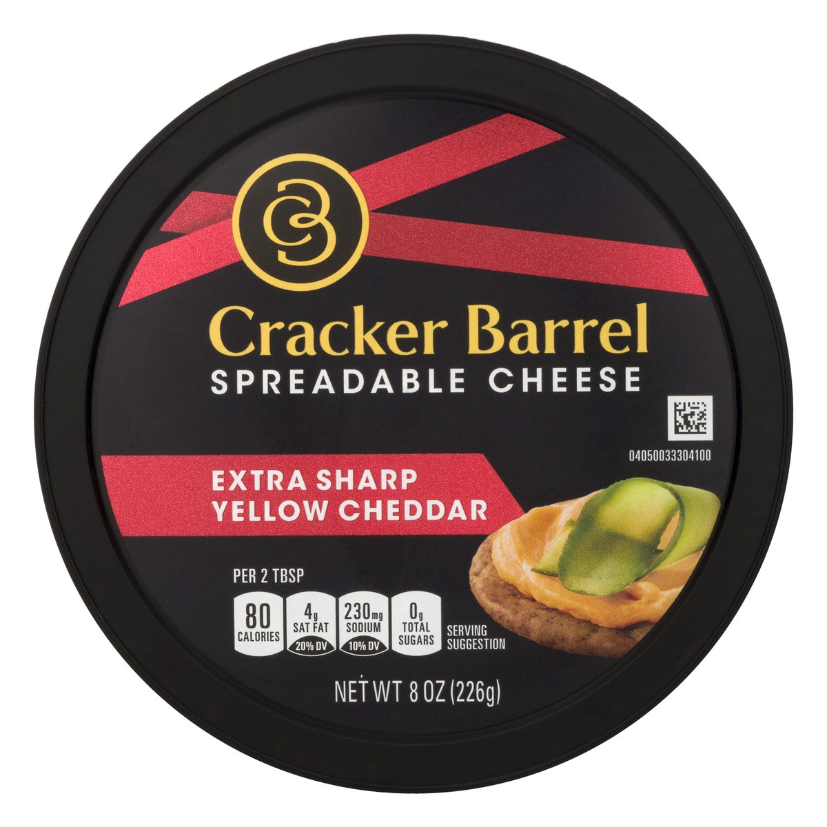 Cracker Barrel Extra Sharp Yellow Cheddar Spreadable Cheese Tub 8 oz ...