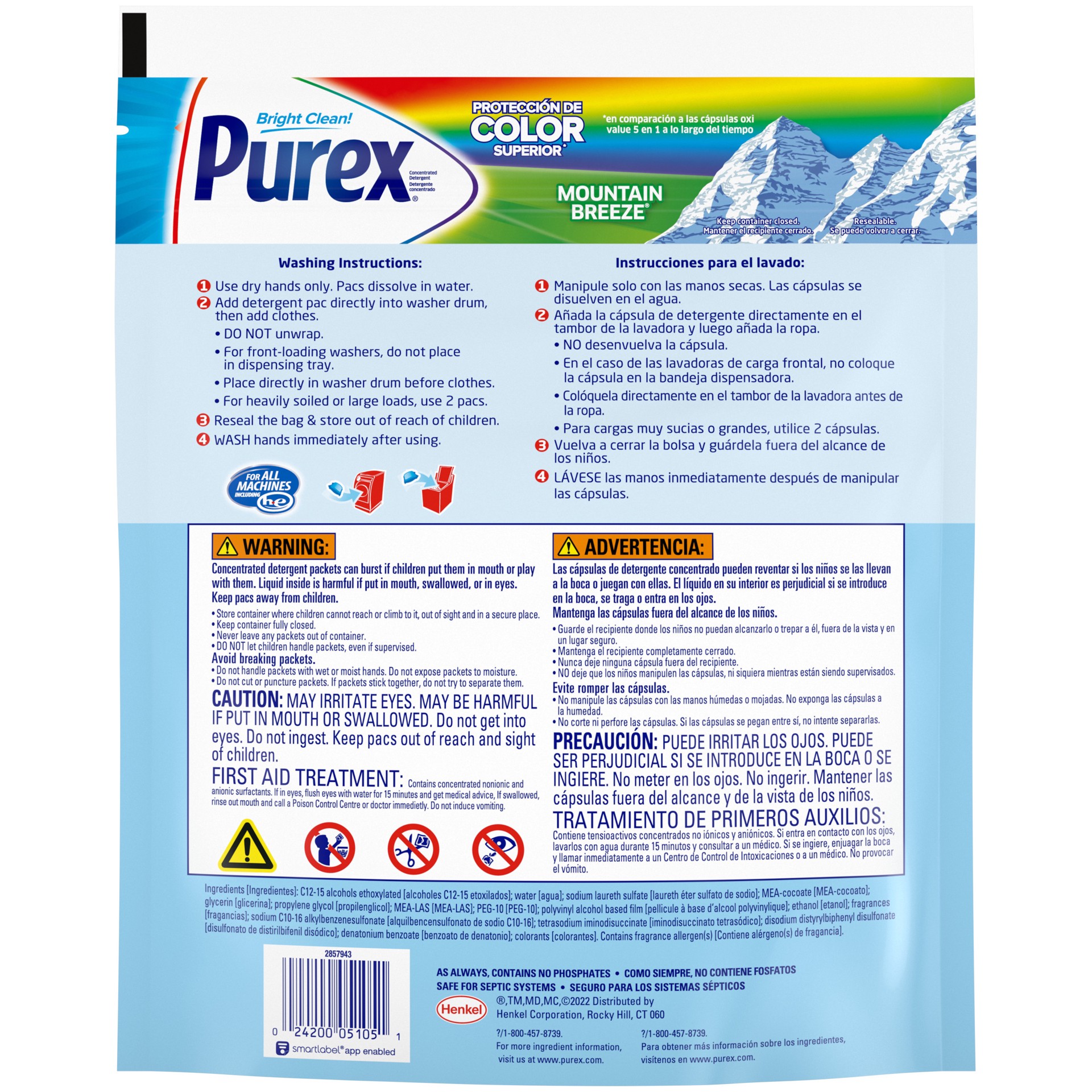 Purex 4-in-1 Laundry Detergent Pacs, Mountain Breeze, 70 Pacs 70 ct | shipt