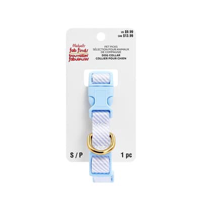 Blue & White Striped Dog Collar By Fab Finds SM | shipt