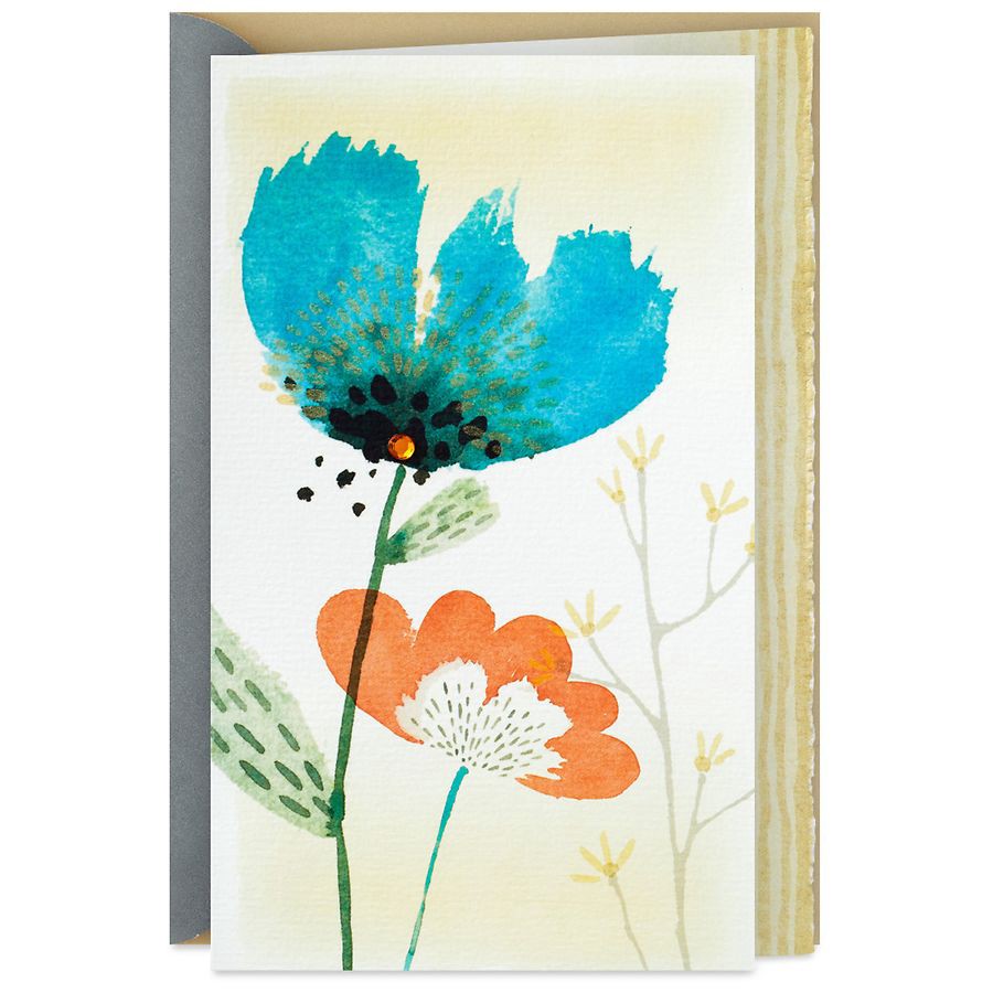 Hallmark Sympathy Card (Modern Watercolor Flowers) E56 1 ct | Shipt