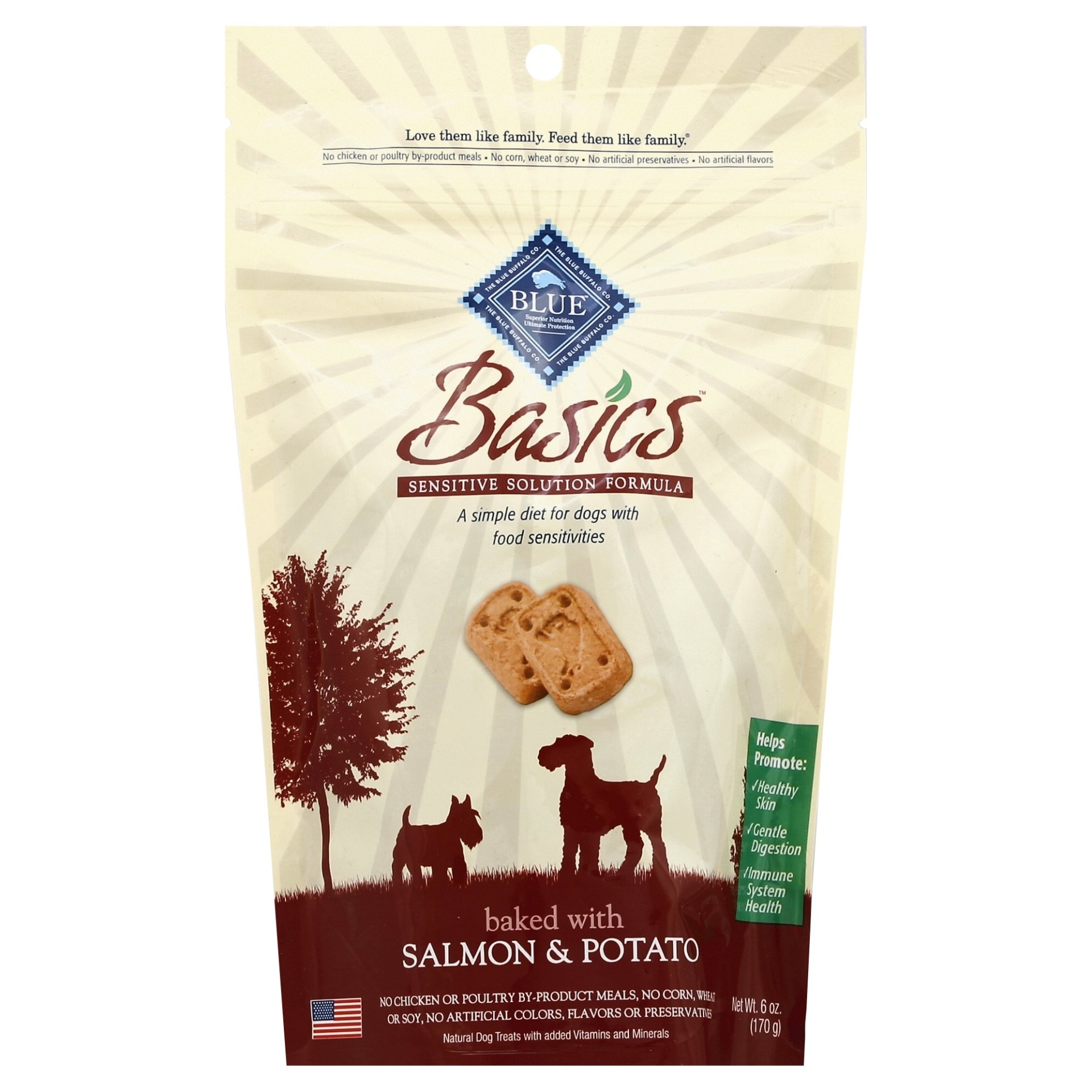 Blue Buffalo Blue Basics Salmon & Potato Biscuits Dog Treats 6 oz | Shipt