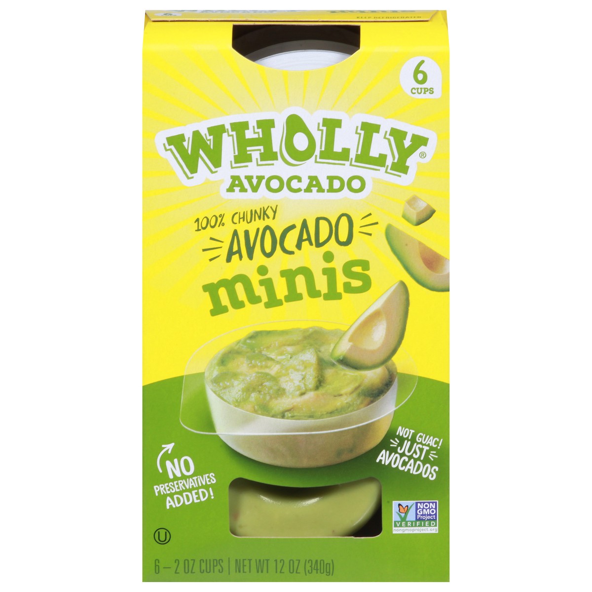 Wholly Guacamole 100% Chunky Avocado Minis 6 - 2 oz Cups 6 ct | Shipt