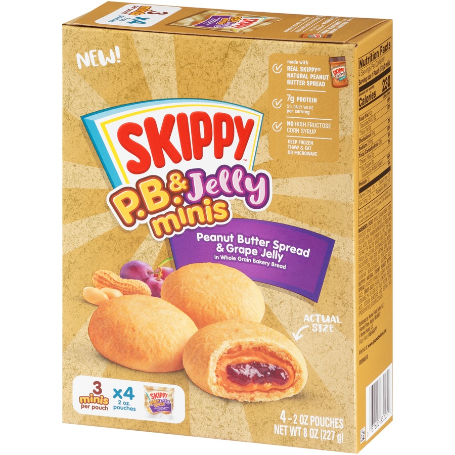 Skippy P.B. & Jelly Minis Peanut Butter Spread & Grape Jelly 4-2 Oz ...
