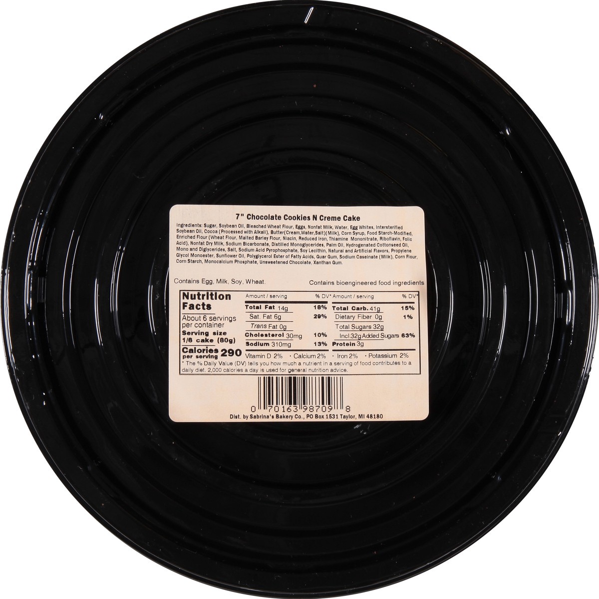 Sabrina's 7 Inch Chocolate Cookies N Creme Cake 18 oz 18 oz | Shipt