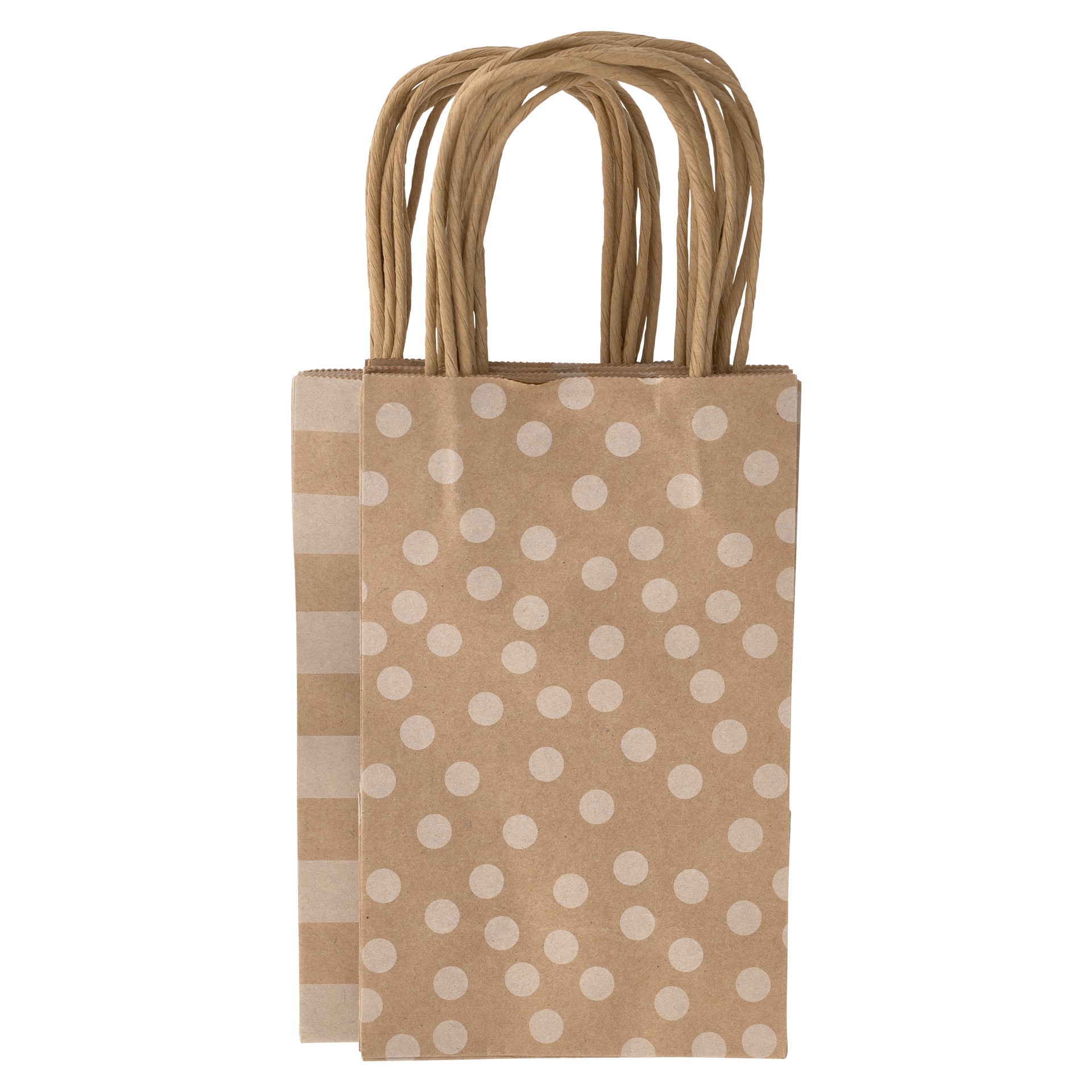 Small Kraft Dots & Stripes Paper Bag Value Pack By Celebrate It 5.25 in ...