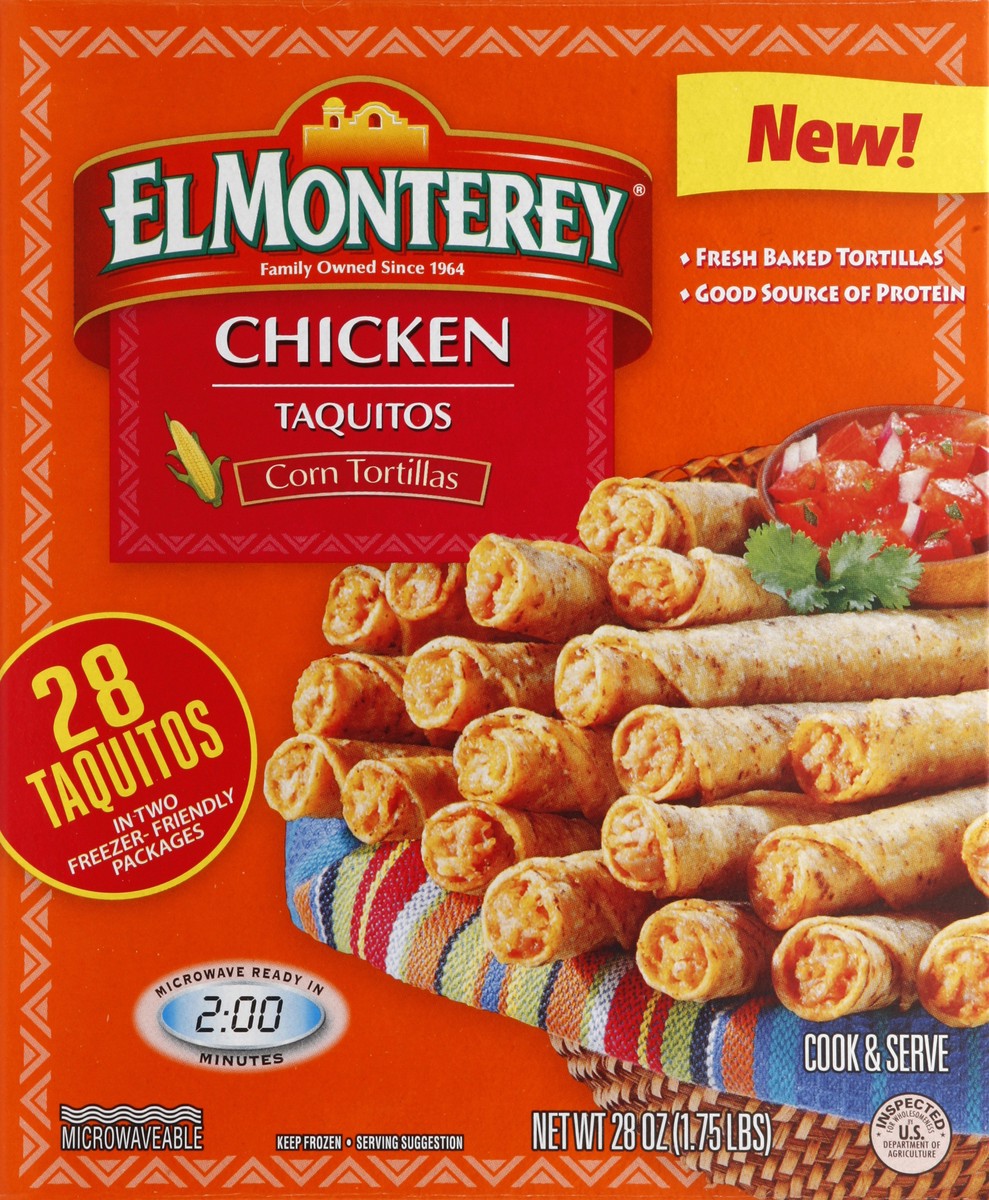 El Monterey Taquitos, Corn Tortillas, Chicken 28 ct | Shipt