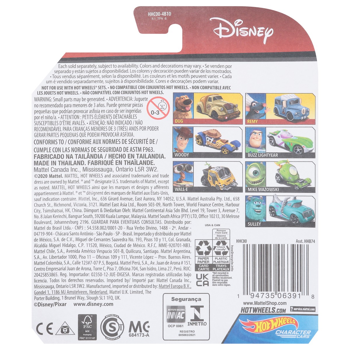 Hot Wheels Pixar Mike Wazowski Character Cars 1 ea 1 ea | Shipt