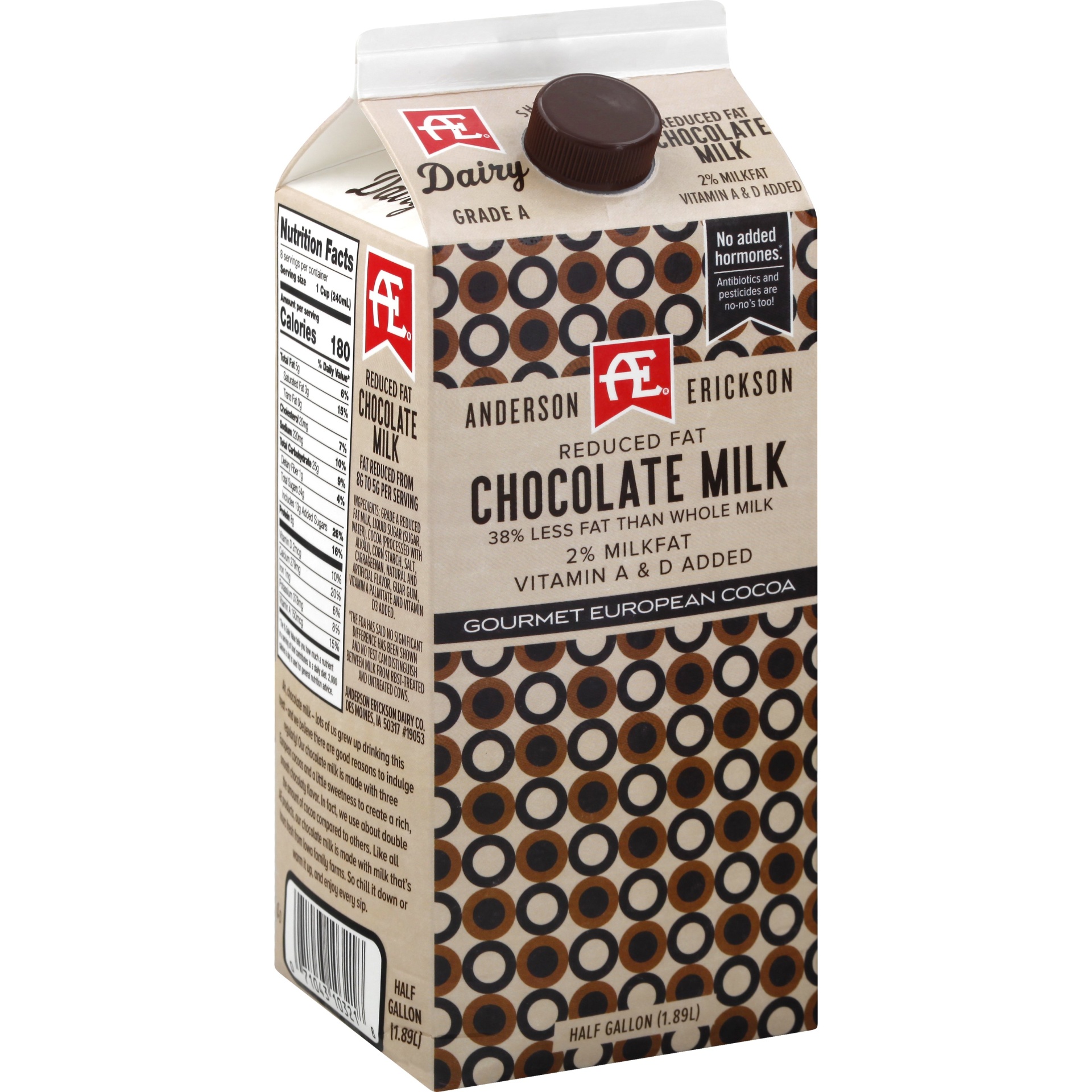 Anderson Erickson Dairy 2% Reduced Fat Chocolate Milk Half Gallon 1/2 ...