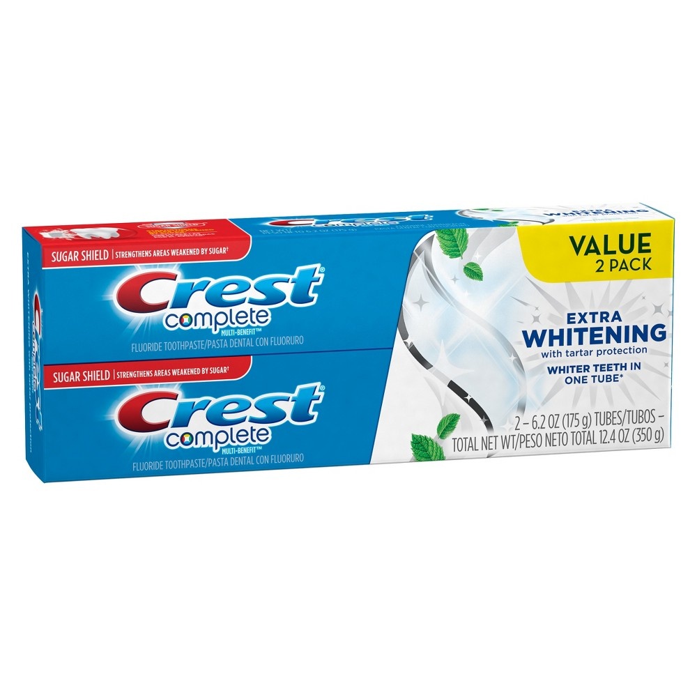 Crest Complete Plus Extra Whitening Clean Mint Toothpaste Value Pack 2 ...