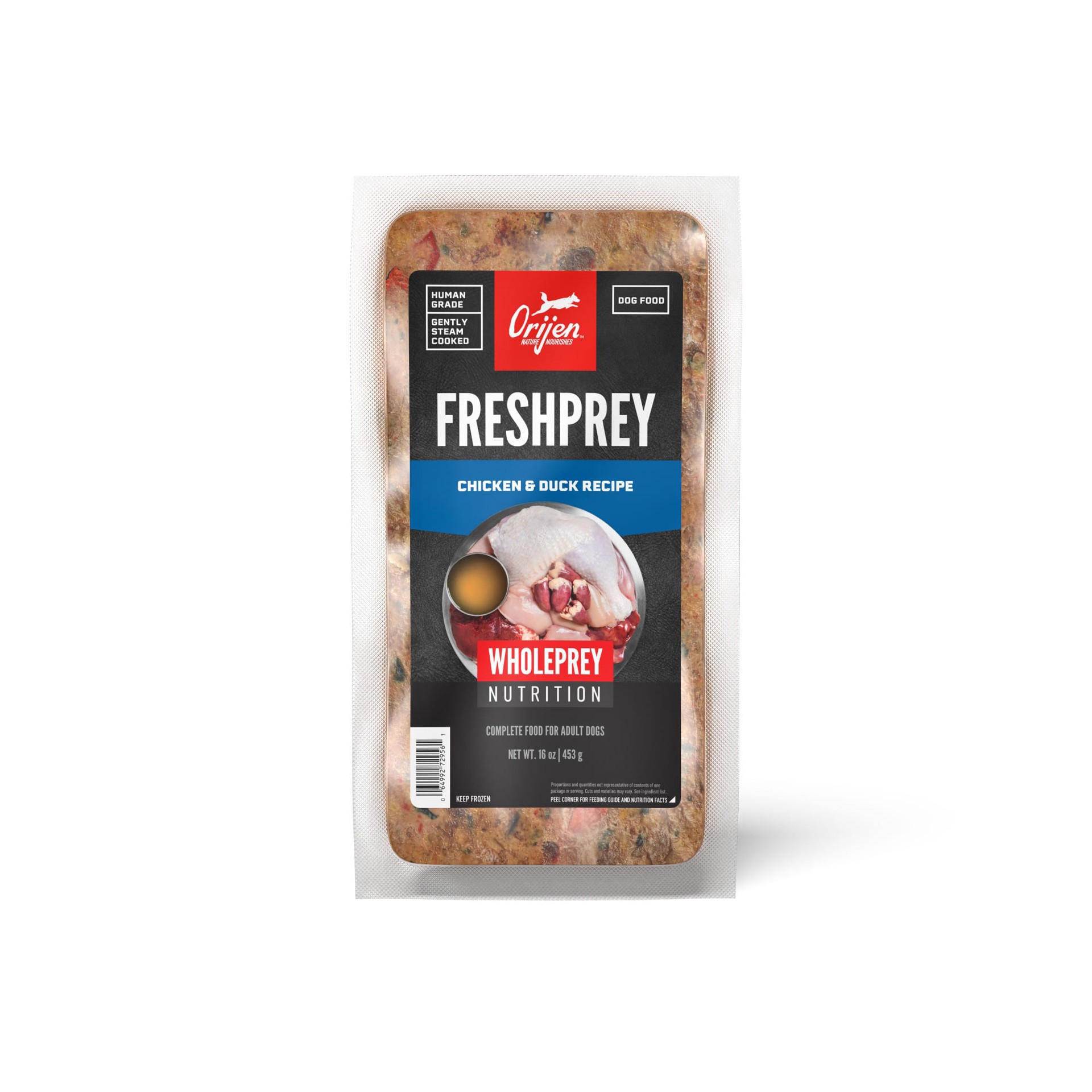 ORIJEN FRESHPREY Frozen Chicken & Duck Recipe Complete Adult Dog Food ...