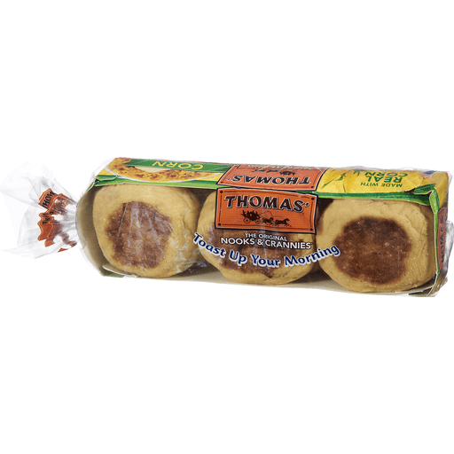 Thomas' The Original English Muffins Nooks & Crannies Corn Hearty ...