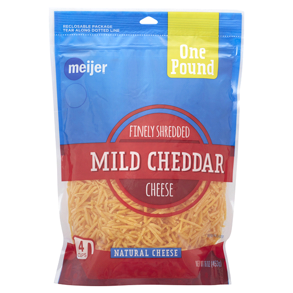Meijer Finely Shredded Mild Cheddar Cheese 16 oz | Shipt