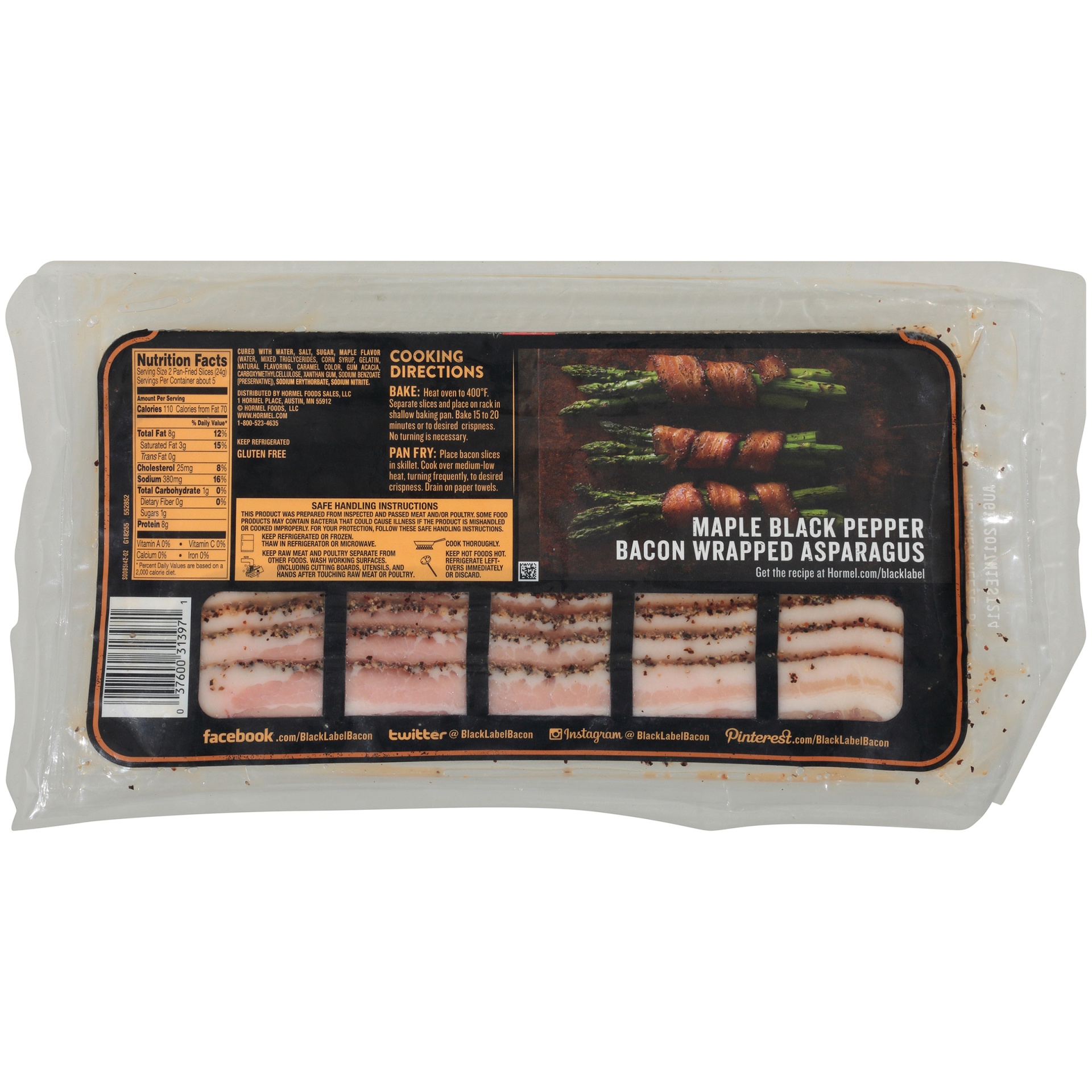Hormel Black Label Thick Cut Maple Black Pepper Bacon 12 oz | Shipt