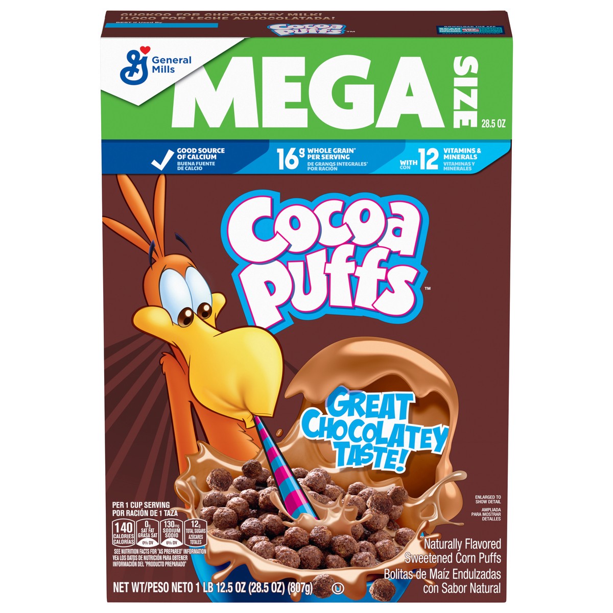 Cocoa Puffs, Chocolate Breakfast Cereal with Whole Grains, Family Size ...