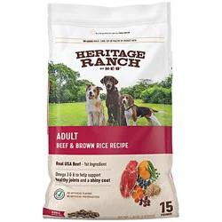 Heritage Ranch by H-E-B Adult Dry Dog Food - Beef & Brown Rice 15 lb ...