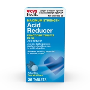 CVS Health Maximum Strength Acid Reducer Famotidine Tablets, 20 Mg ...