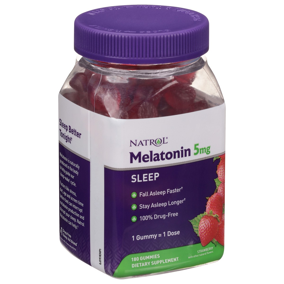 Natrol 5 mg Sleep Strawberry Melatonin 180 Gummies 180 ct | Shipt